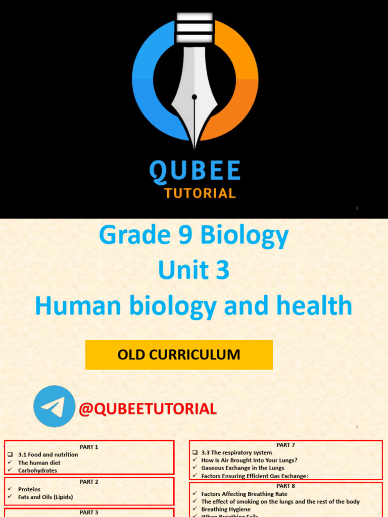 Grade 9 Human Biology and Health Guide | PDF | Digestion | Carbohydrates