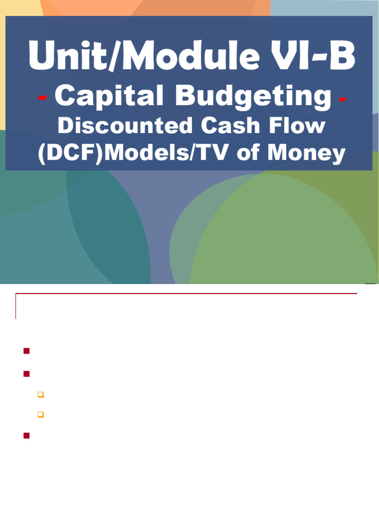 Capital Budgeting (Discounted Models) | PDF | Net Present Value ...