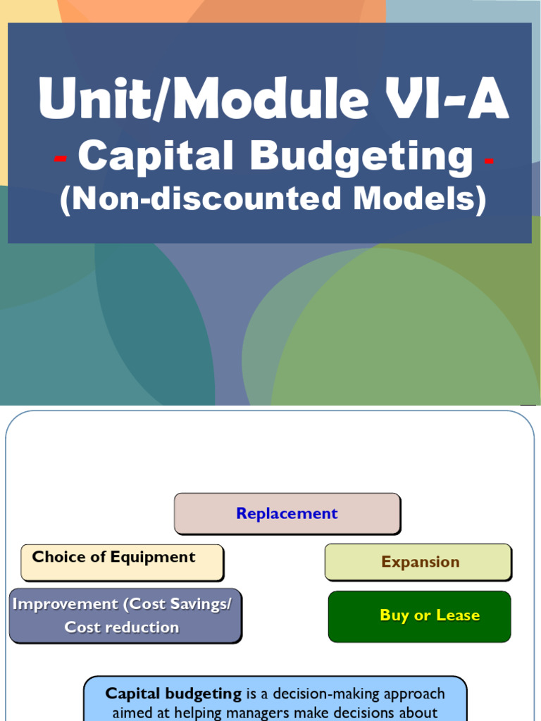 Capital Budgeting (Non-Discounted Models) | PDF | Capital Budgeting | Net Present Value