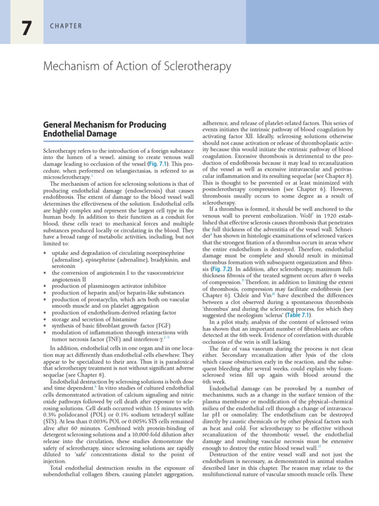 mechanism-of-action-of-sclerotherapy-2011 | PDF | Thrombosis | Endothelium