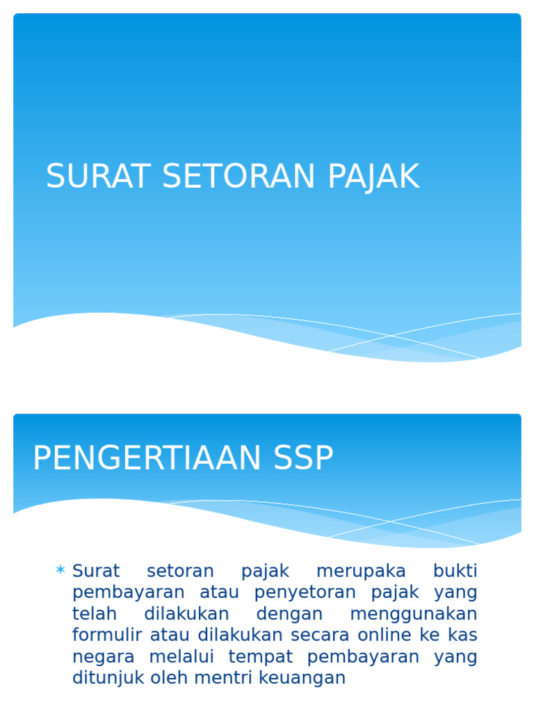 Surat Setoran Pajak (SSP) | PDF