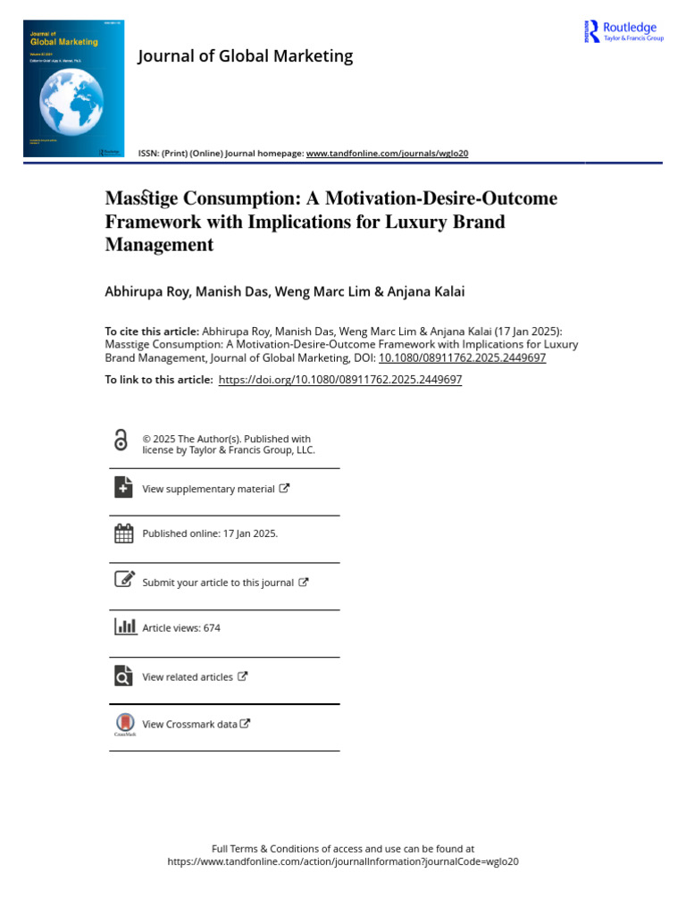 Masstige Consumption A Motivation-Desire-Outcome Framework With ...