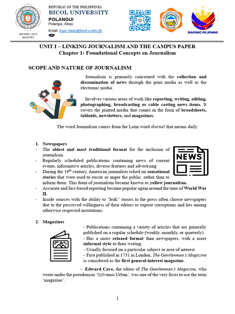 Journalism Fundamentals and Ethics Guide | PDF | Journalism | News