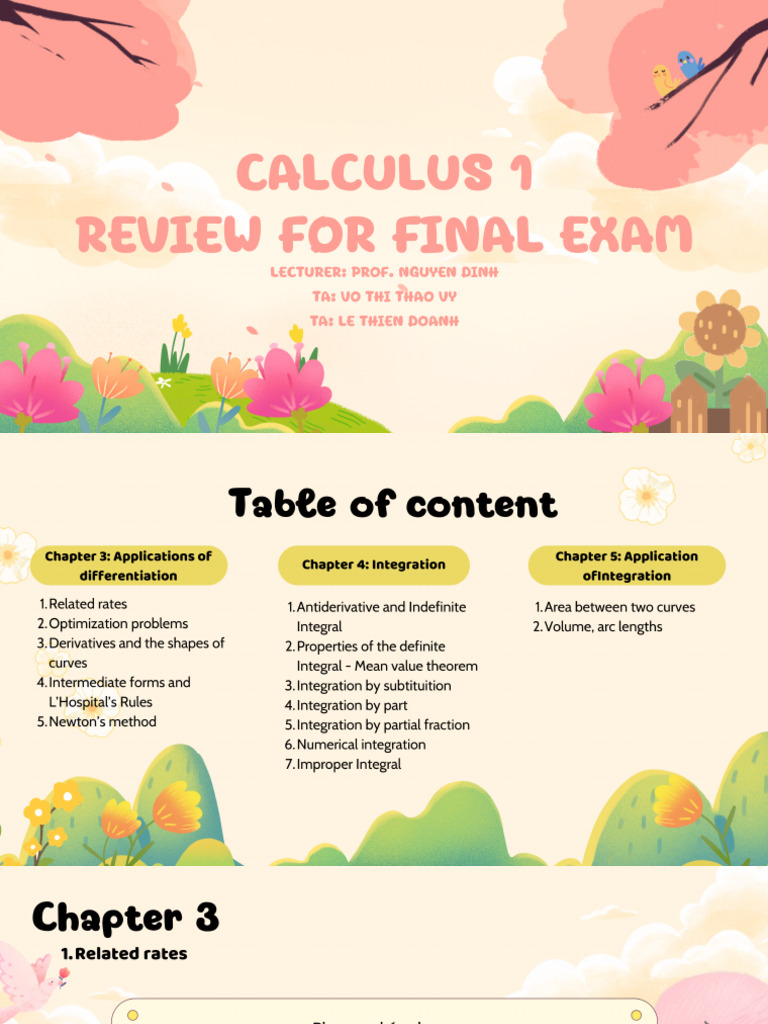 Calculus 1 Review For Final Ẽam | PDF