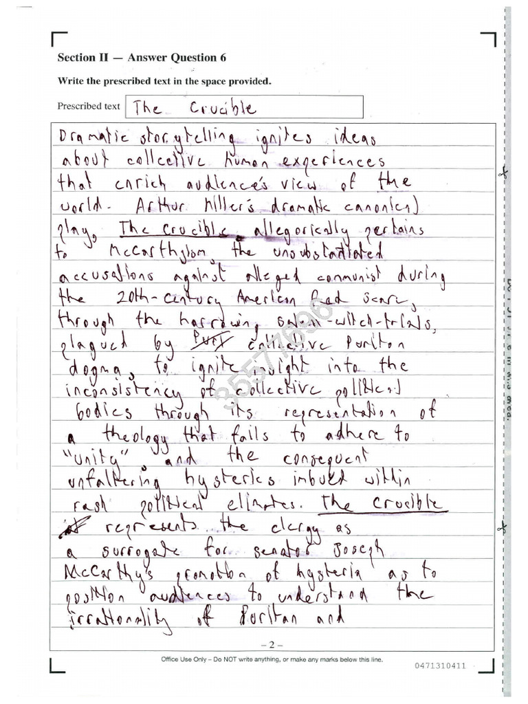 Crucible 20 Response | PDF