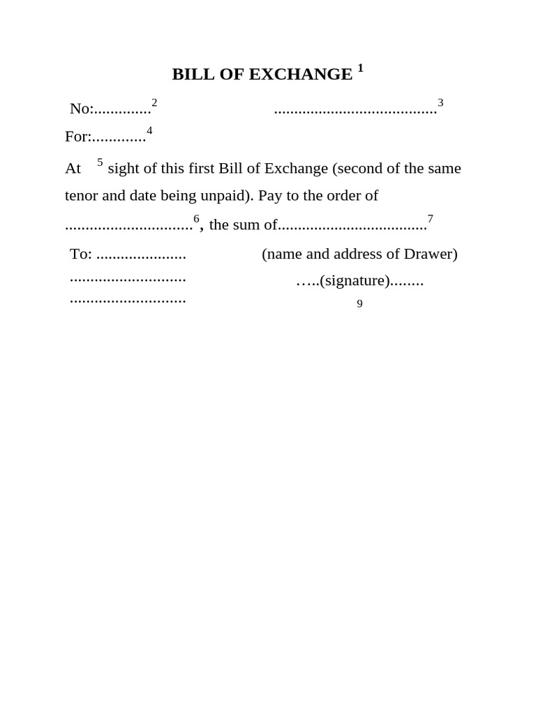 Bill of Exchange | PDF