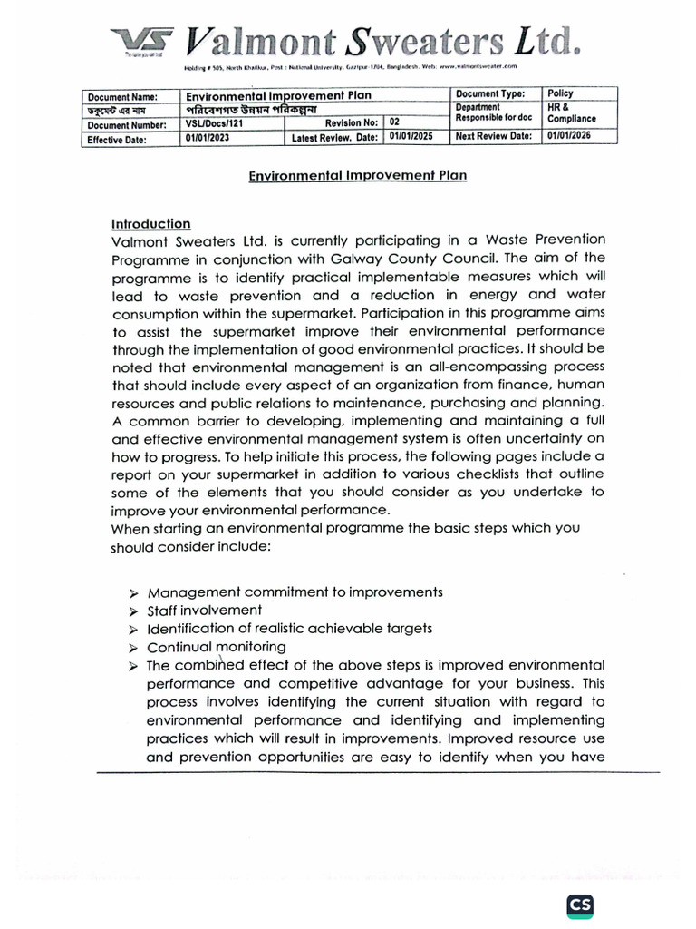 Environmental Improvement Plan | PDF