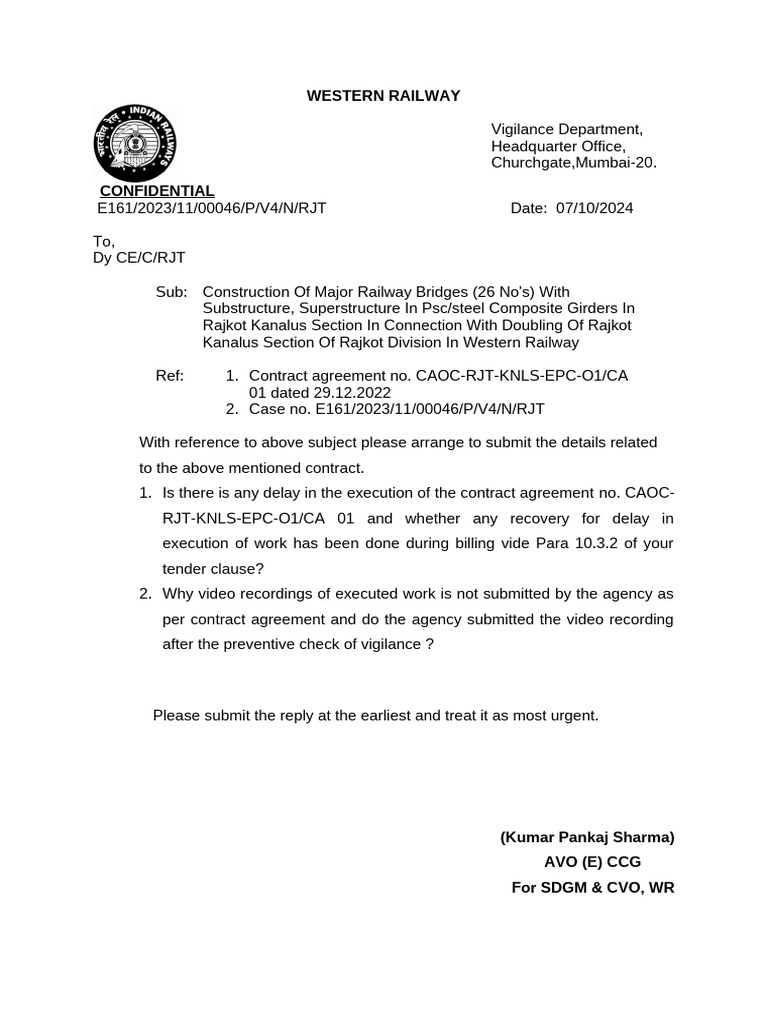 Letter To SR Den S MMCT | PDF