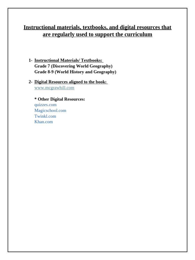 Noor Instructional Materials | PDF