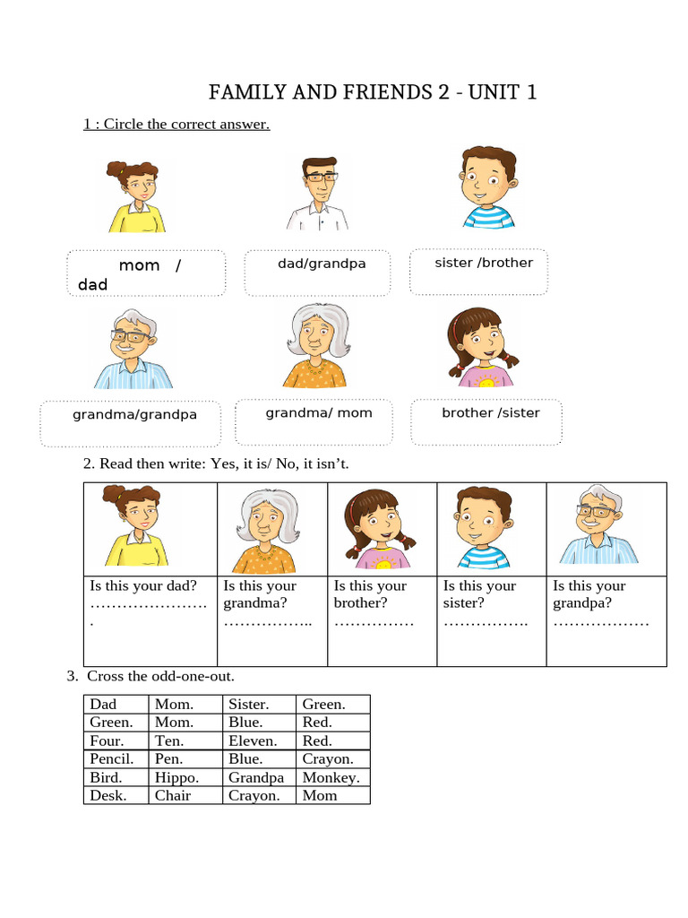 Family and Friends 2 National Edition Unit 1-3 | PDF | Fashion | Clothing