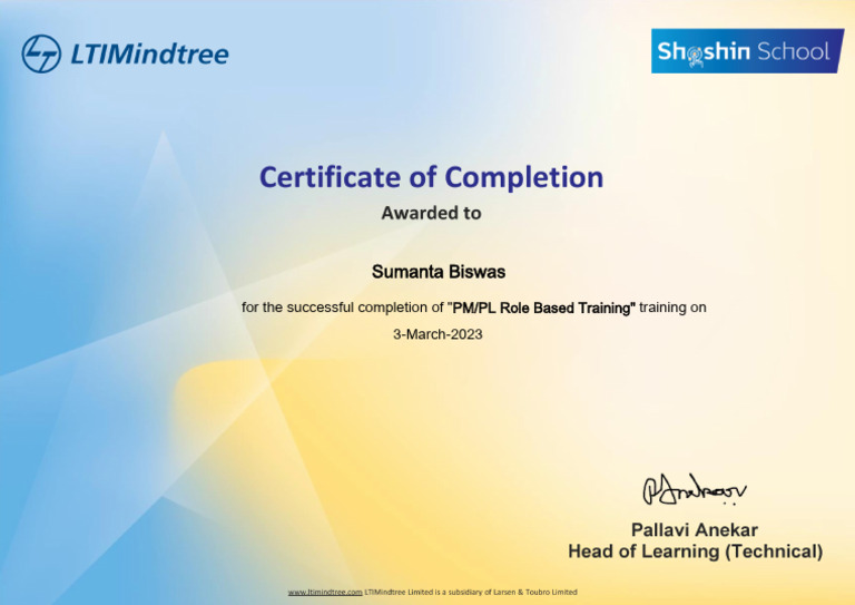 CertificateOfCompletion - Role Based Training | PDF