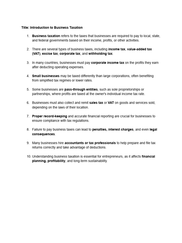 Business Taxation Presentation No. 1 | PDF