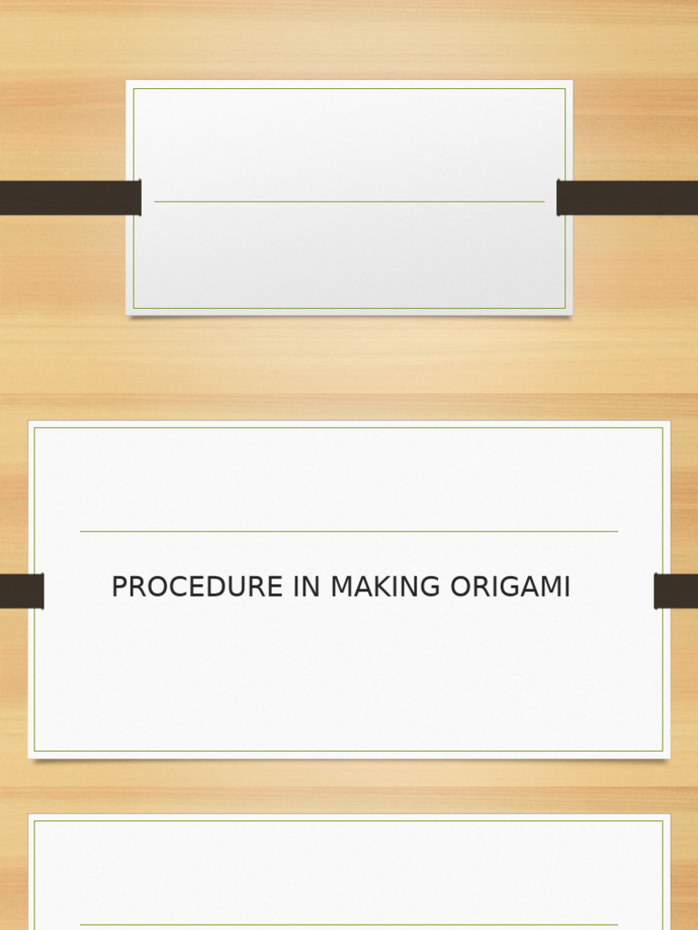 Procedure in Making Origami | PDF