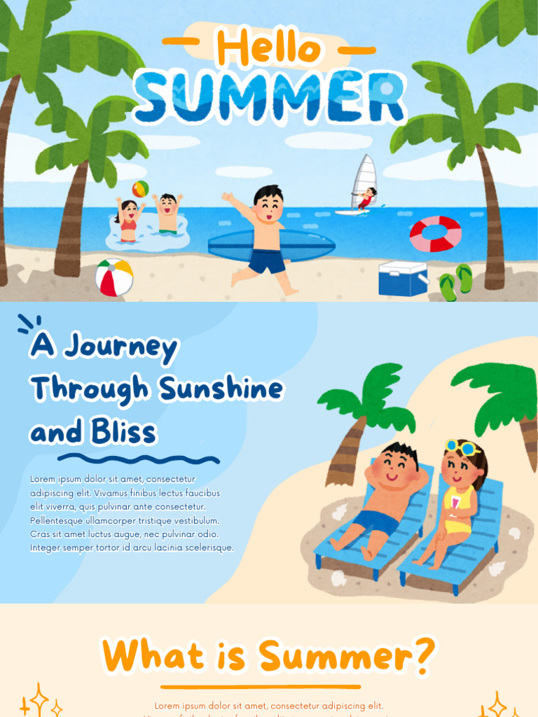 Yellow and Blue Illustrative Summer Activity Presentation | PDF