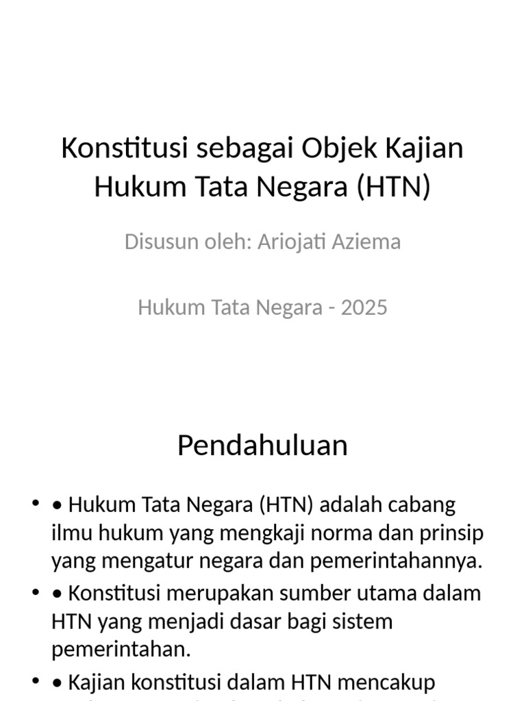 Konstitusi Dalam HTN v2 | PDF