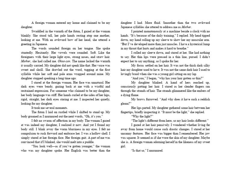 The Bath - Writing Exercise | PDF | Linguistics