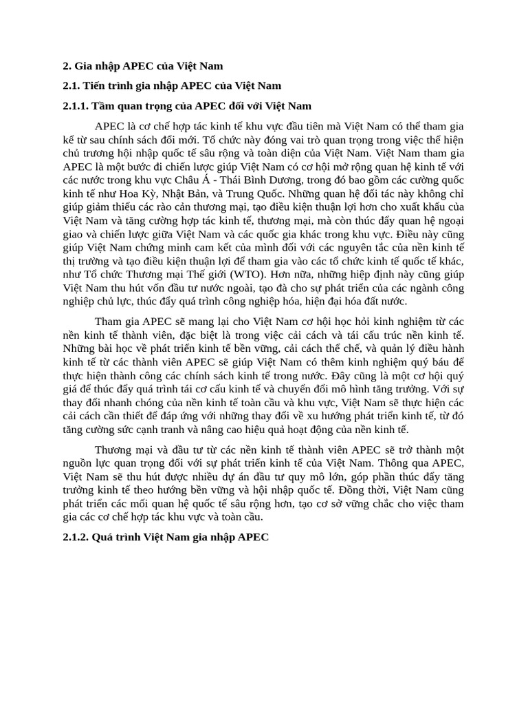 Apec VN Tieu Luan | PDF