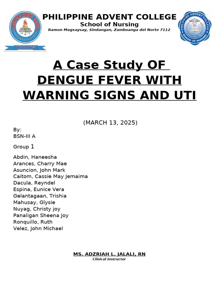 Dengue Fever Case Study with UTI Analysis | PDF | White Blood Cell ...