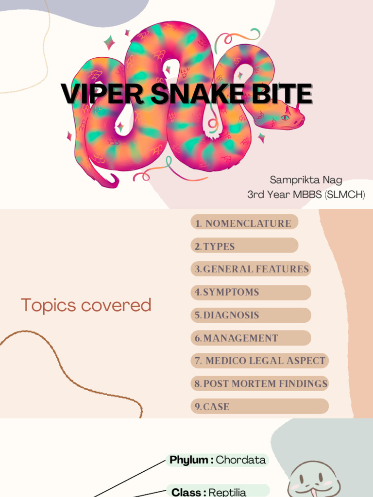 Viper Snake Bite: Symptoms and Management | PDF | Clinical Medicine ...