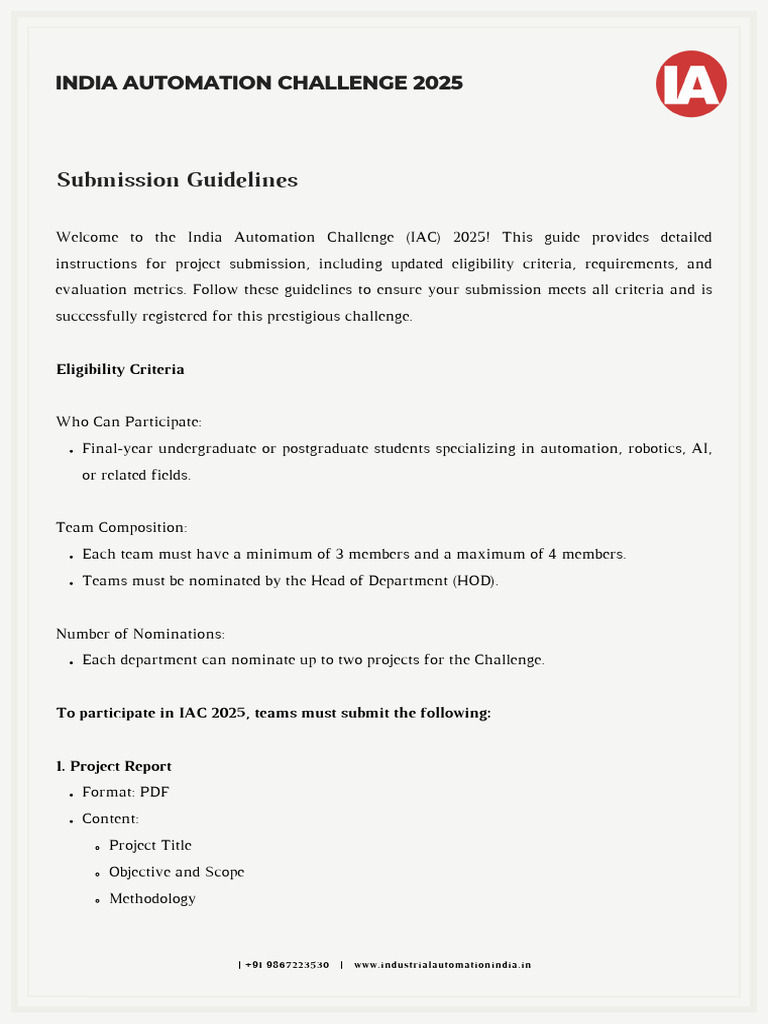 IAC - Submission Guidelines. | PDF | Automation | Computing