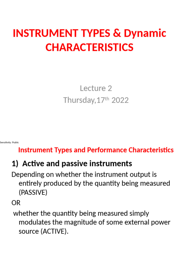 Lec 2 Dynamic Xtics Updated | PDF | Calibration | Instrumentation