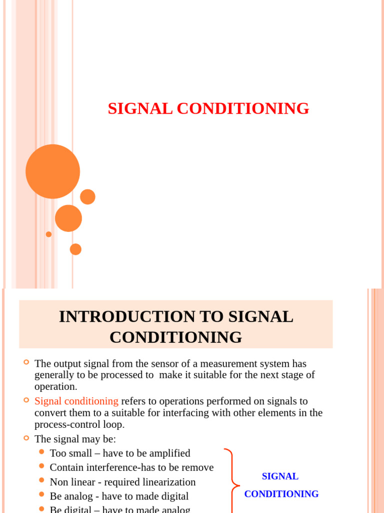 Lec - 5 Signal Conditioning | PDF | Amplifier | Operational Amplifier