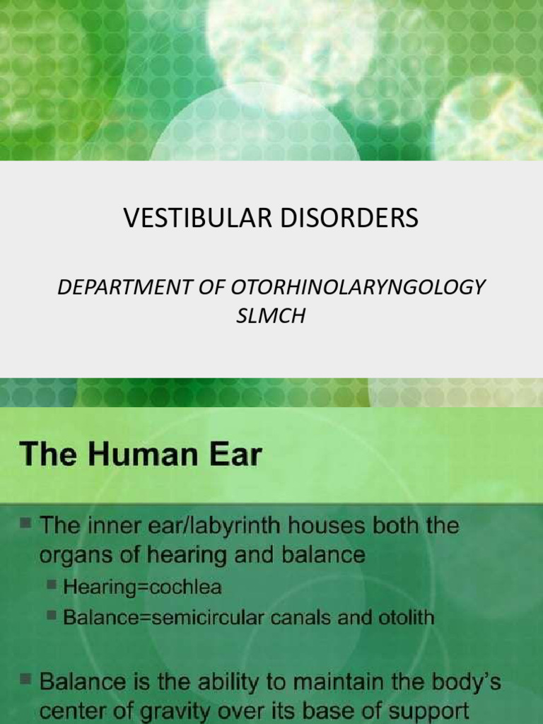 Vestibular Disorders | PDF