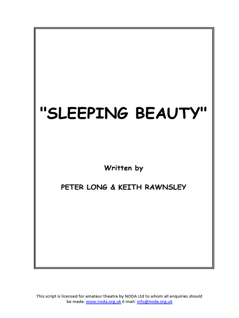 Sleeping Beauty Pantomime Script | PDF | License | Royalty Payment