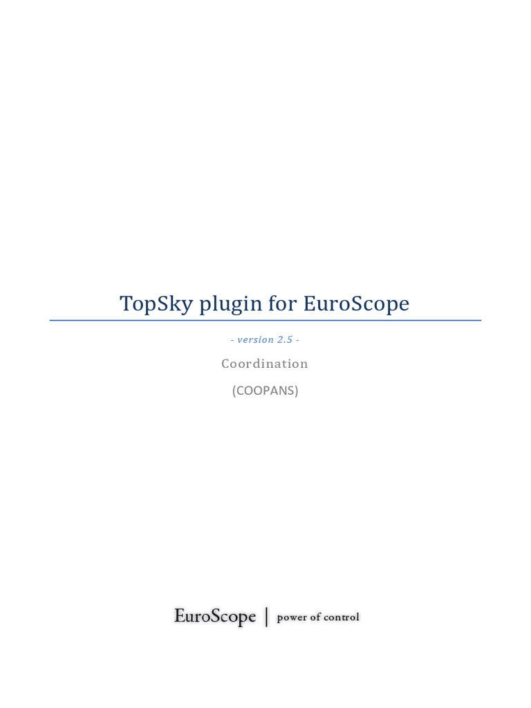 TopSky Plugin For EuroScope - Coordination - B | PDF | Menu (Computing) | Software