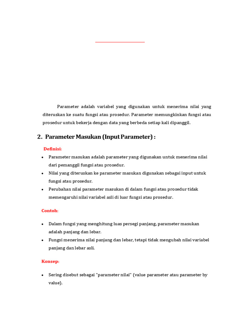 Pemahaman Parameter dalam Pemrograman | PDF