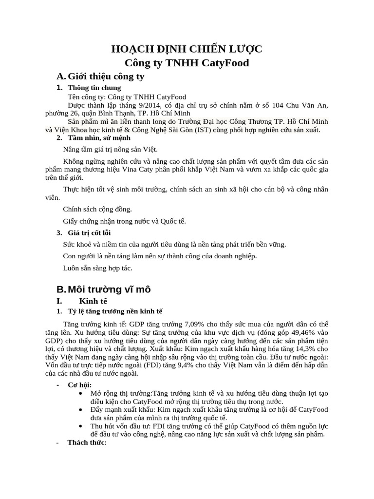 QTCL hoạch định chiến lược | PDF