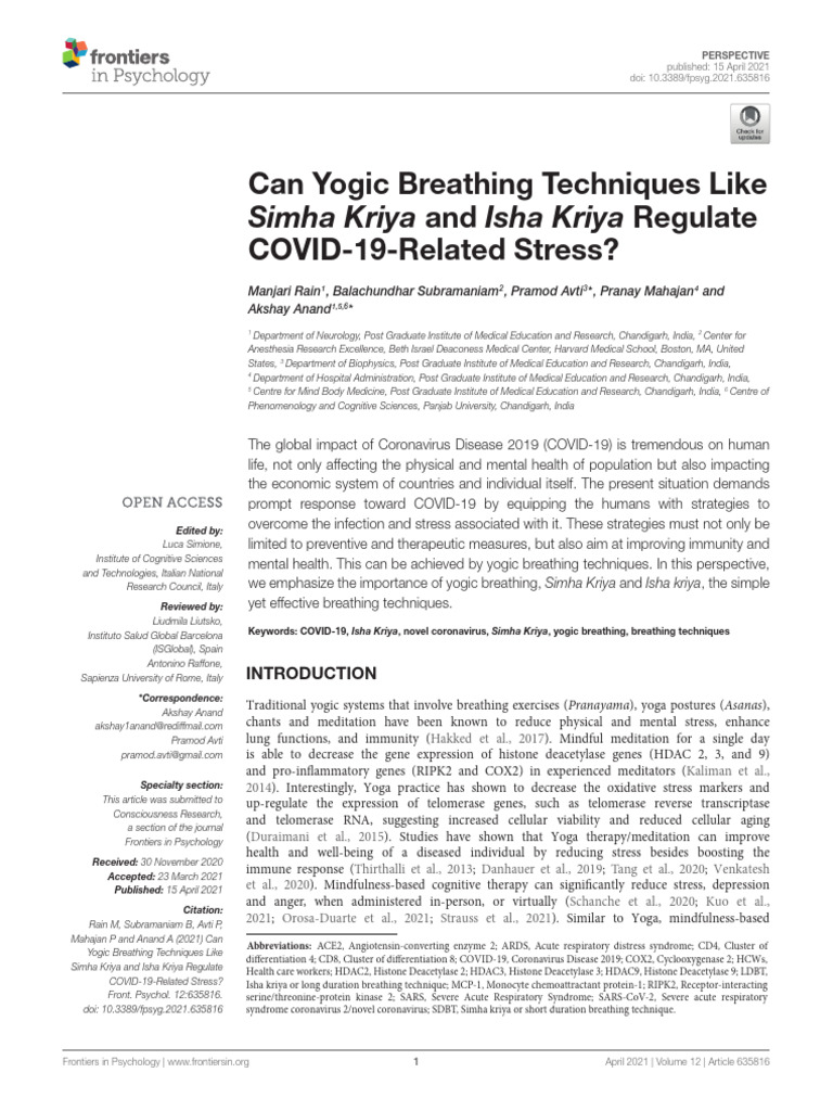 Yogic Breathing Techniques | PDF | Chronic Obstructive Pulmonary ...
