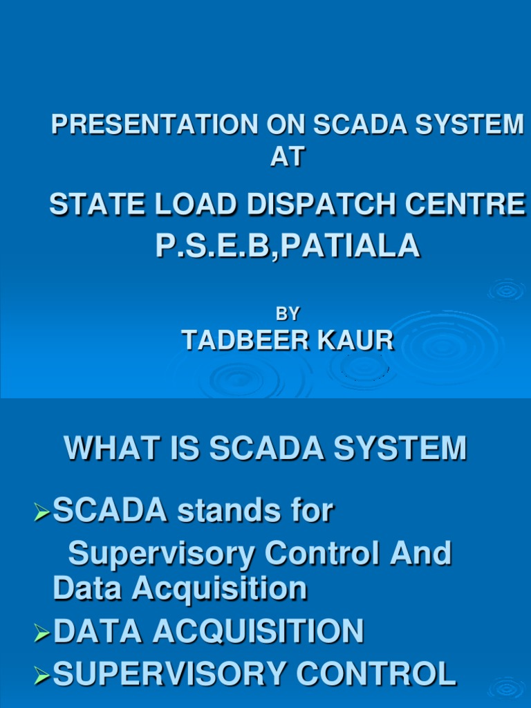 Presentation On Scada System AT: State Load Dispatch Centre | PDF