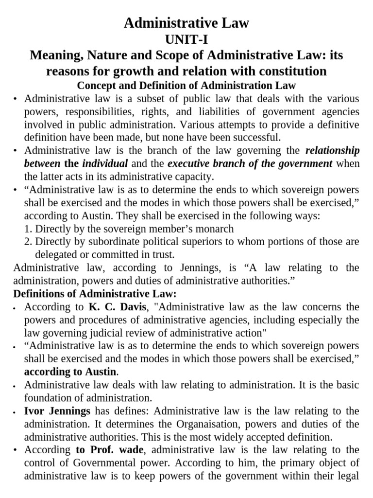 Overview of Administrative Law Principles | PDF | Rule Of Law ...