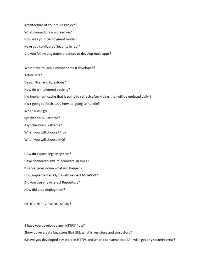 Mulesoft Interview Questions | PDF | Soap | Web Service