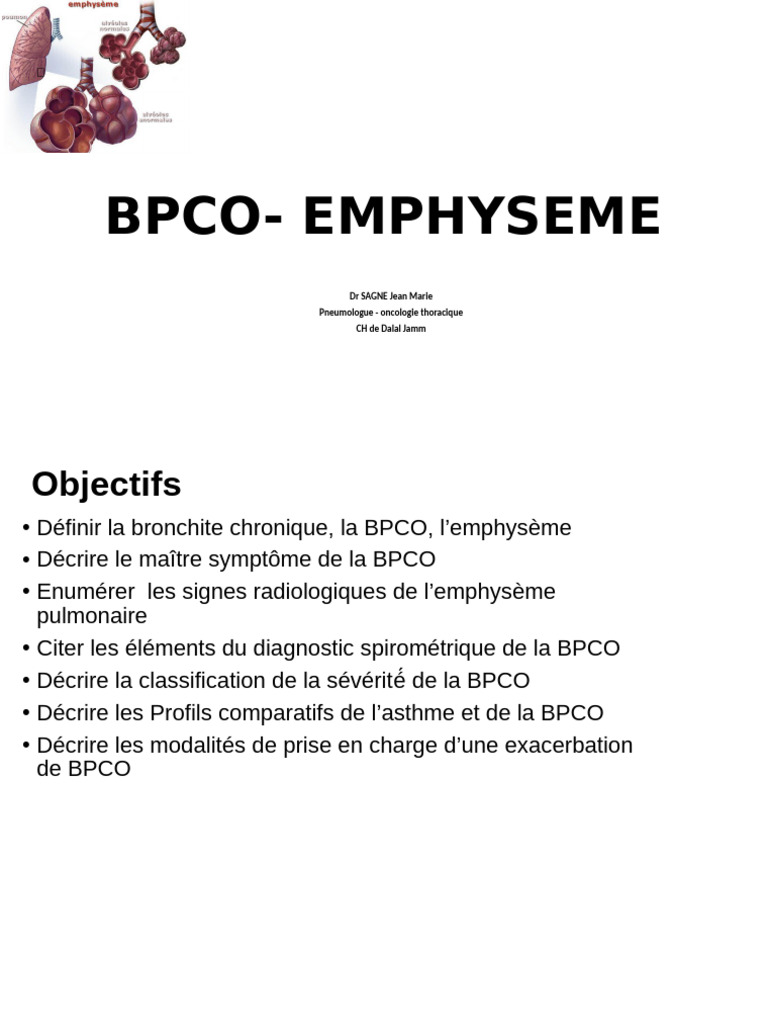 Bpco - Emphyseme - Ussd | PDF | Bronchopneumopathie chronique ...