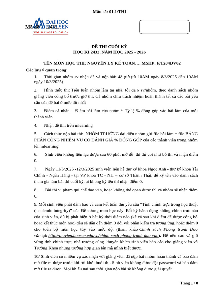 ĐỀ THI CK - NLKT - HK2432 - final | PDF