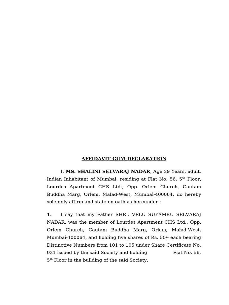 Affidavit Cum Declaration | PDF | Common Law | Justice