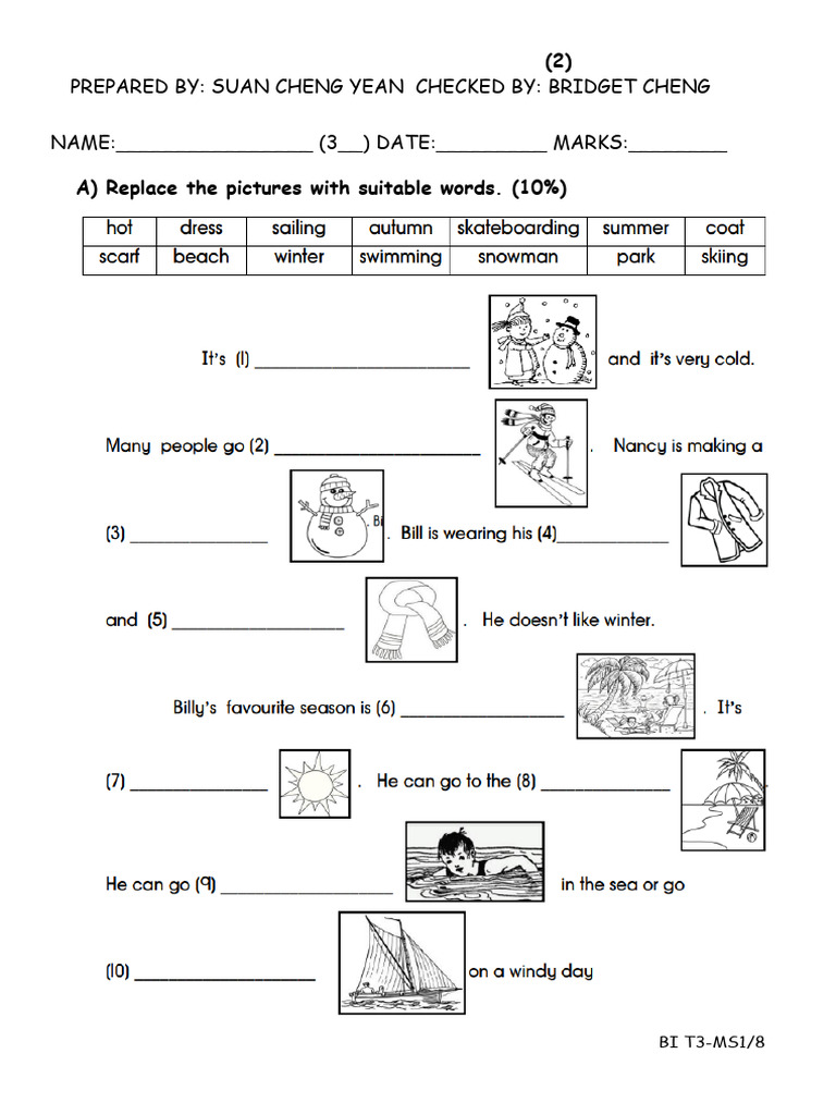 BI Y1 MID TEST 2022 Version 2 | PDF