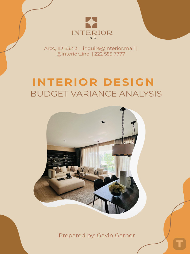Interior Design Budget Variance Analysis Template | PDF