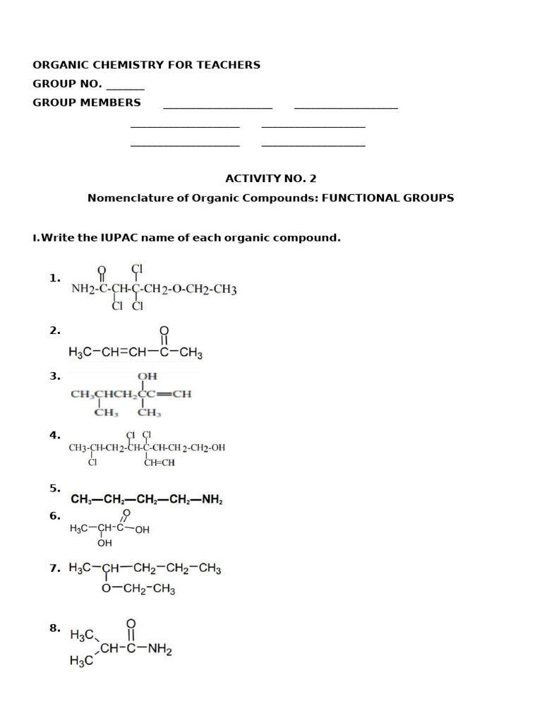Activity No2 Organic Chemistry Activity | PDF