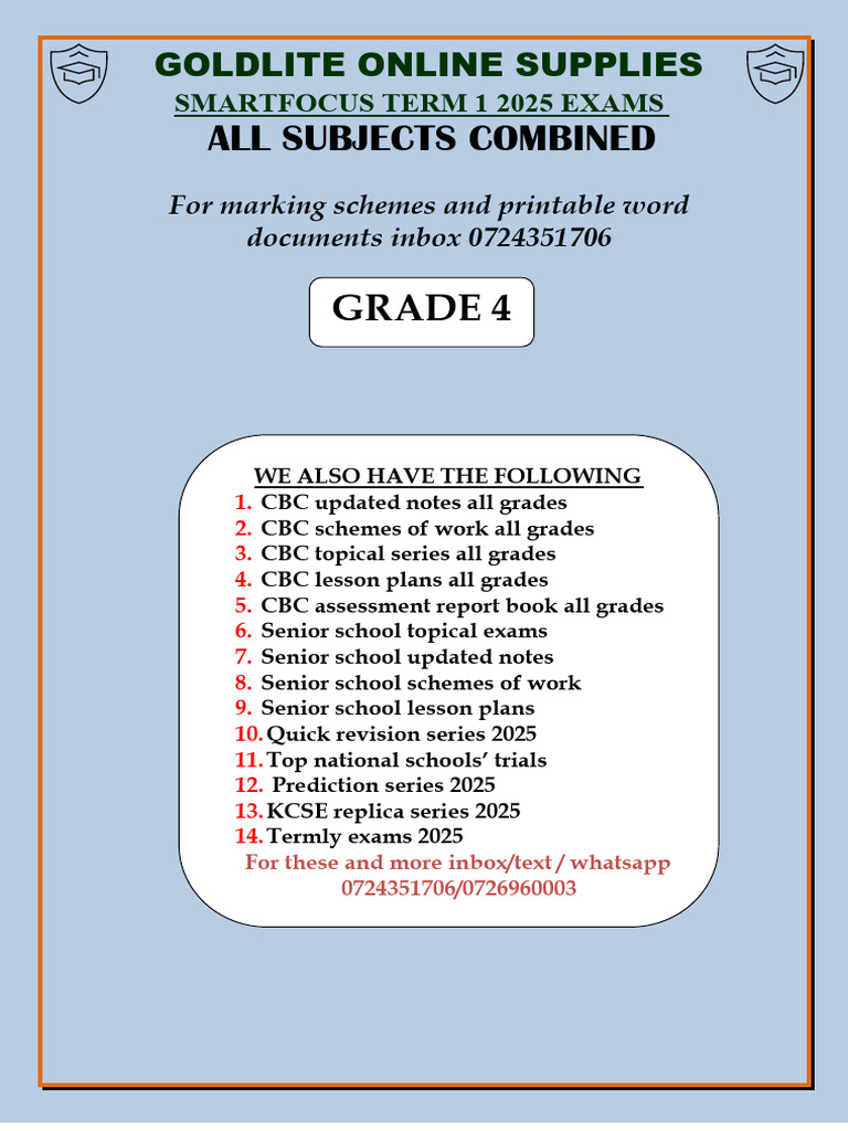 Grade 4 End Term 1 Exams | PDF | Jesus | Manure