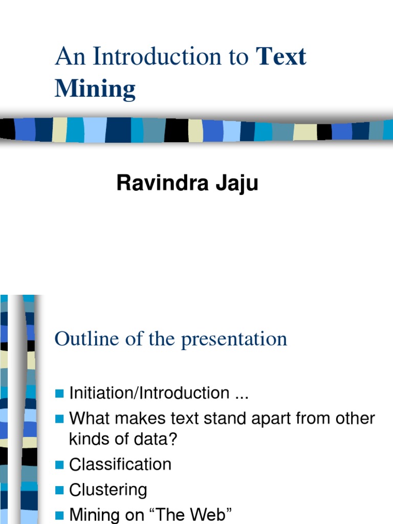 An Introduction To Text: Mining | PDF | Cluster Analysis | Statistical ...