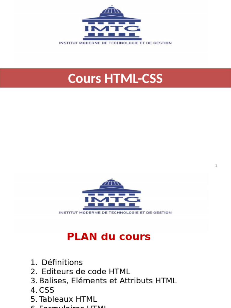 Cours html-css licence 1 IMTG | PDF | Html | Élément HTML