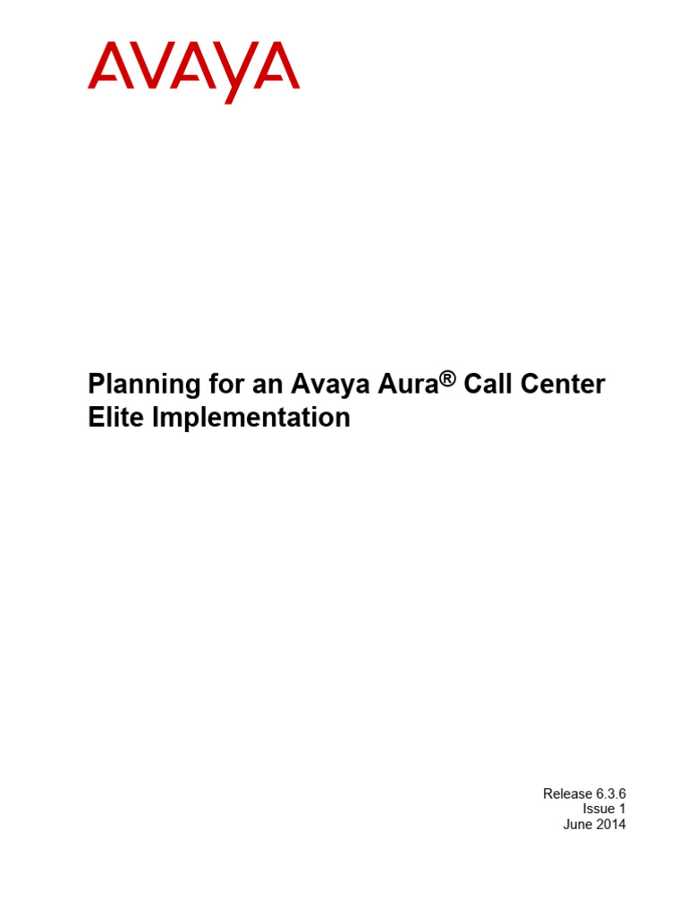 Planning An Avaya Aura Call Center Elite 6.3 Implementation | PDF ...