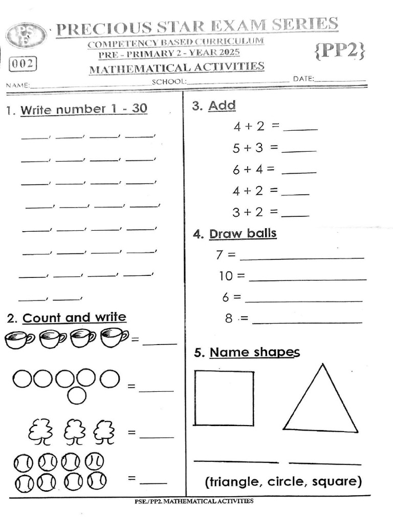 Pp2 002 Precious Star All Subjects With Marking Scheme PDF | PDF