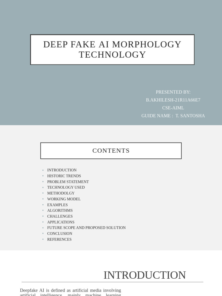 Deep Fake Ai Morphology Detection-E7 | PDF | Artificial Intelligence | Intelligence (AI) & Semantics