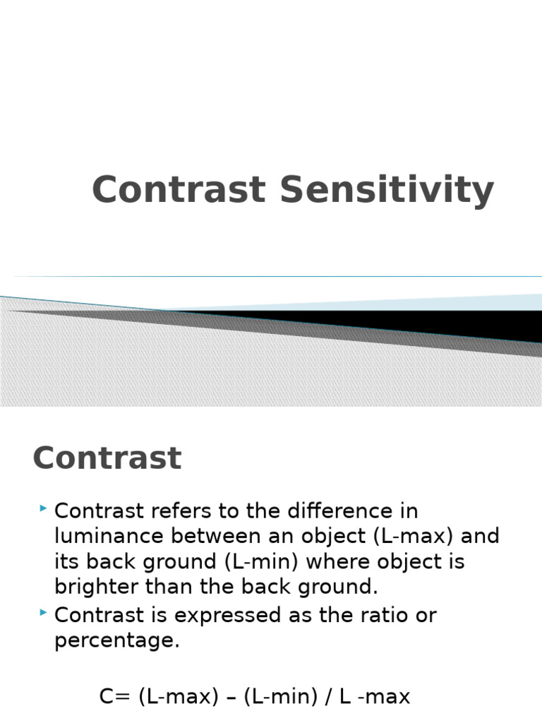 Contrast Sensitivity 1 | PDF | Contrast (Vision) | Human Eye
