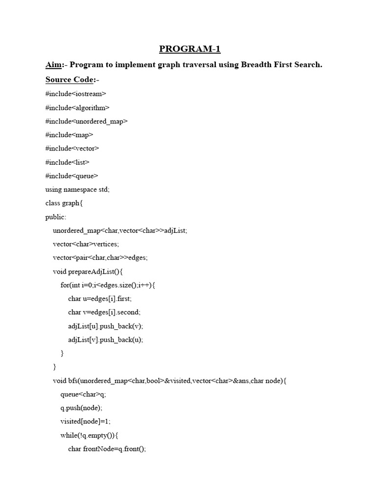 Graph Traversal with BFS Implementation | PDF