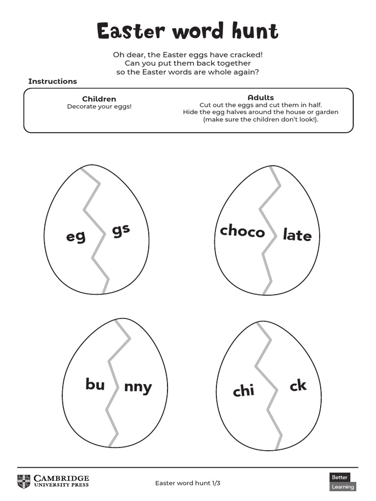 Easter Word Hunt Worksheets | PDF | Easter Egg | Egg